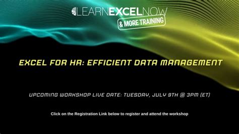 Live Training Learn Excel Now