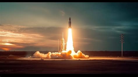Premium Ai Image Rocket Launch Spaceship Take Off