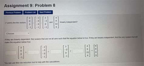 solved assignment 9 problem 8 previous problem problem list
