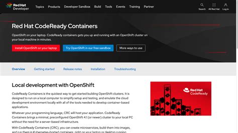 install red hat codeready containers to run openshift 4 in macos