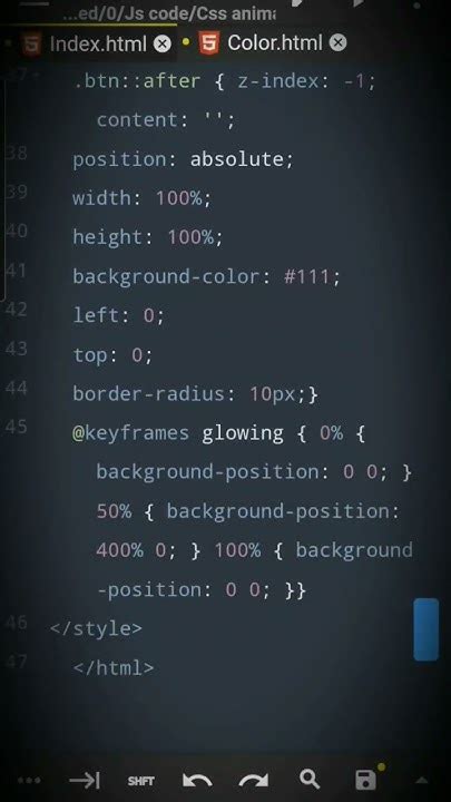 Glowing Button And Background Cssanimation Htmlcss Youtube