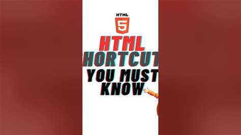 html shortcuts you must know coding html vscode youtube