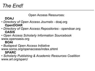Open Access And The Art Library PPT