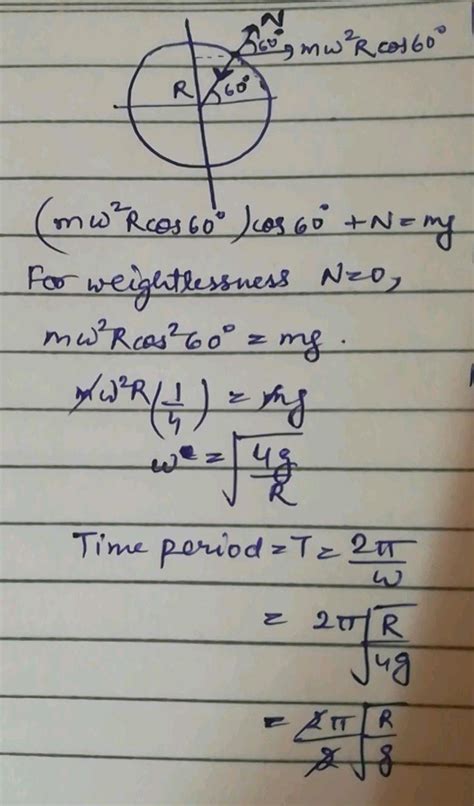 The Rotation Of The Earth Having Radius R About Its Axis Speeds Upto A Value Such That A
