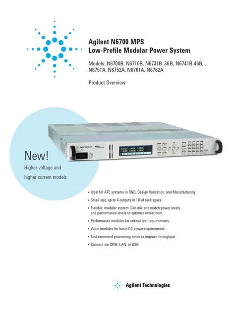 Agilent Tech N6700b N6762a Pw Supplies Pdf Power Supply Direct