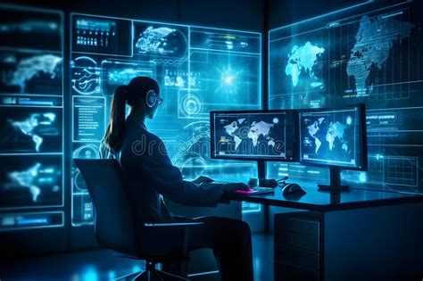 Business People Working In Office Generative Ai Stock Illustration Illustration Of Laptop