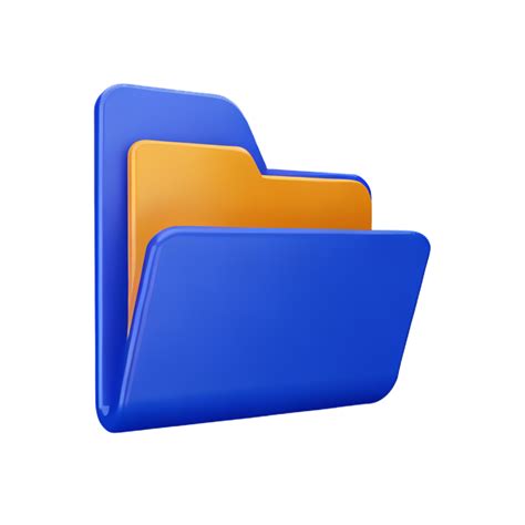 D Render Folder File With Document Paper Isolated PNG