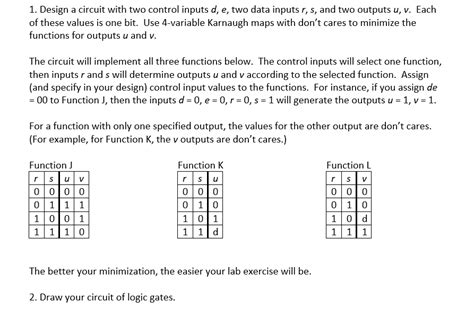 Solved Design A Circuit With Two Control Inputs D E Two Chegg