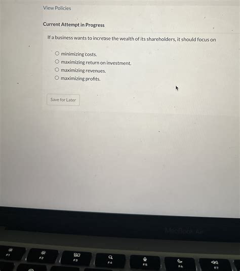 solved view policiescurrent attempt in progressif a business