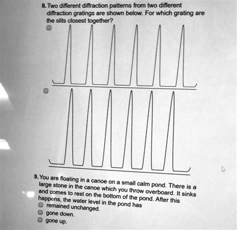 Solved 8 Two Different Diffraction Patterms Frorm Two Different Diffraction Gratings Are Shown