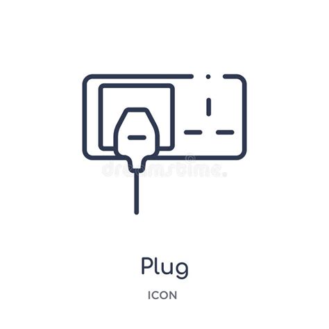 Linear Plug Icon From Electrian Connections Outline Collection Thin Line Plug Vector Isolated