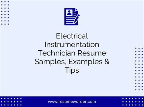 Electrical Instrumentation Technician Resume Samples Examples Tips