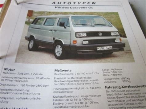 Auto 1x1 Analog Technik At Datenblatt Vw Bus Caravelle Gl Eur 3 14 Picclick De