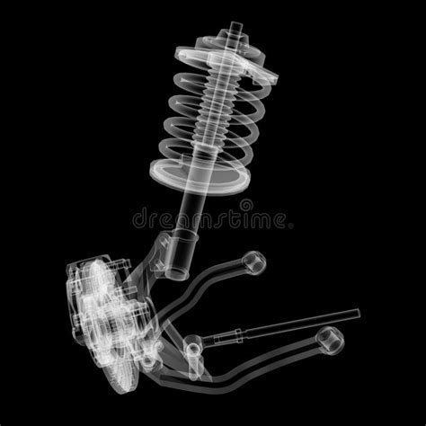 X-ray Car Suspension and Brake Disk Stock Illustration - Illustration ...