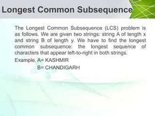 Longest Common Subsequence PPTX Programming Languages Computing