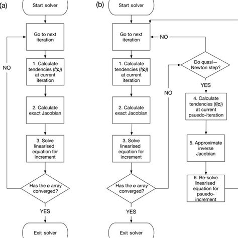 flowchart showing steps taken to numerically solve the nonlinear