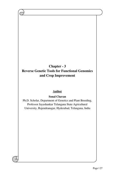 Pdf Reverse Genetic Tools For Functional Genomics And Crop Improvement