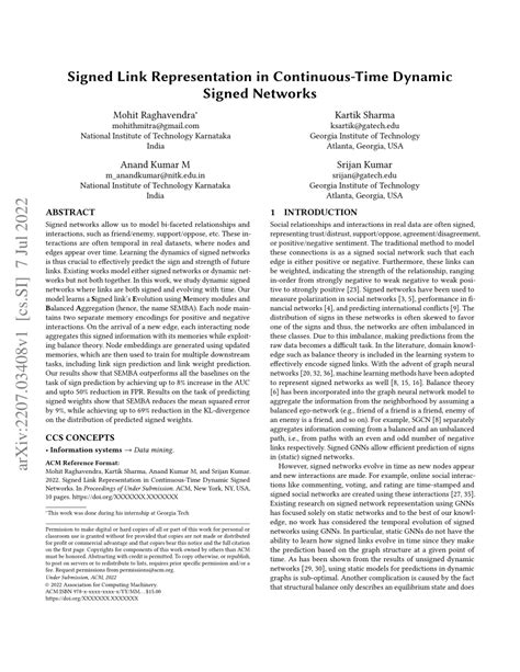 pdf signed link representation in continuous time dynamic signed networks