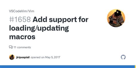 Add Support For Loading Updating Macros Issue VSCodeVim Vim GitHub