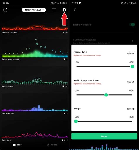 how to add music visualizer to navigation bar on android