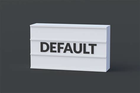 라이트 박스에서 단어 기본값 금융 위기 채무 불이행 은행 부문의 파산 경제적 문제 인플레이션 평가 절하 3d 렌더링 3차원 형태에 대한 스톡 사진 및 기타 이미지 Istock