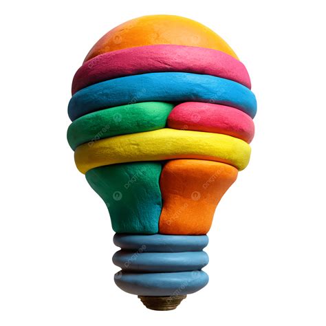 Colorful Playdough Lightbulb Clipart Illustration Play Doh Lightbulb