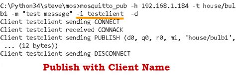 using the mosquitto pub and mosquitto sub mqtt client tools examples