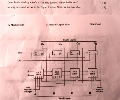 solved draw the circuit diagram of a 4 bit ring counter where is this used identify the