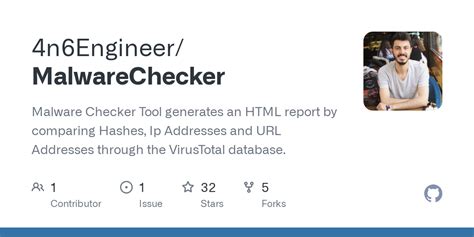 GitHub N Engineer MalwareChecker Malware Checker Tool Generates An HTML Report By Comparing
