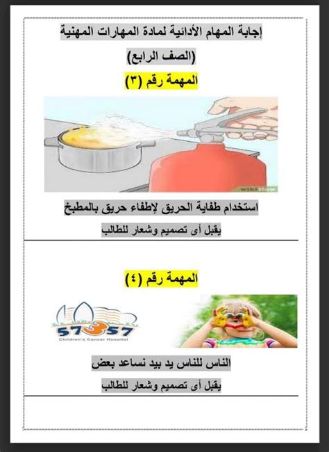 مهام أدائية في المهارات المهنية للصف الرابع مدرس دوت كوم