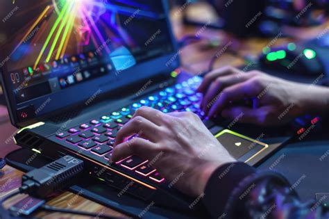 Professional Using Diagnostic Tool On A Gaming Laptop For Efficient Troubleshooting And Repair