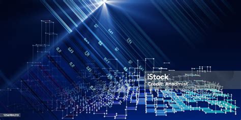 Data Chart Abstract Analysis Infographics Background With Blurred Lines And Star 3d Diagram