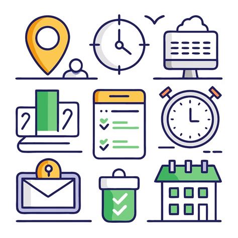 Colorful Set Of Time Management Icons Premium Ai Generated Vector