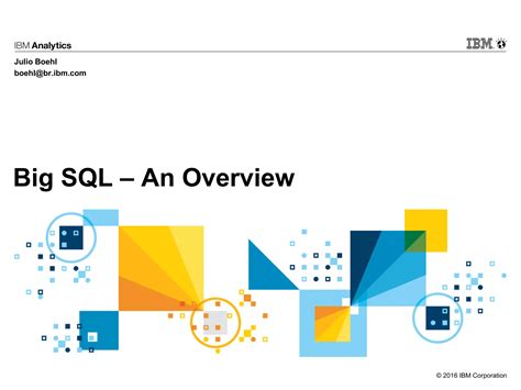 tdc2017 poa trilha bigdata ibm bigsql engine de consulta de dados