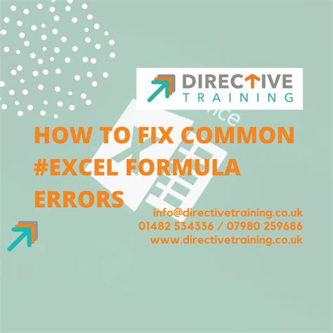 Are You Getting Frustrated With Formula Errors In Excel The Business Culture Hull And East