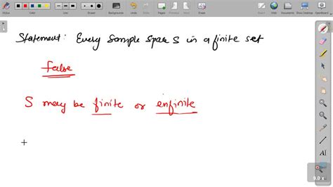 solved true or false every sample space s is a finite set explain
