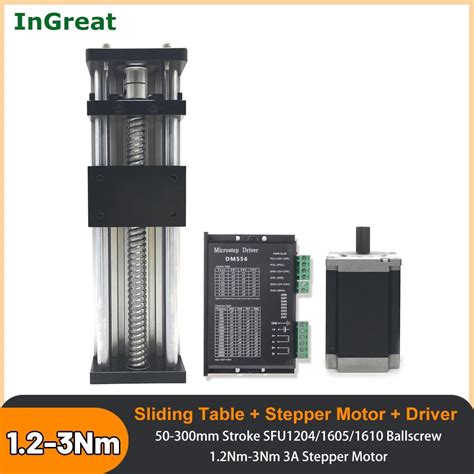 Nema 23 Stepper Motor Driver Linear Rail Kit Sliding Table Ball Screw Module Slide Stage 50