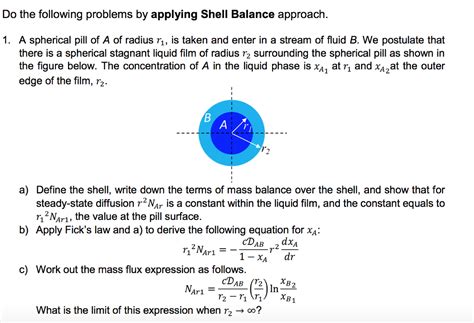 Do The Following Problems By Applying Shell Balance