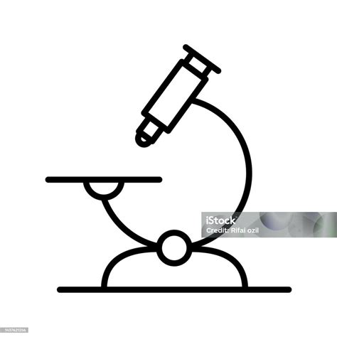 Microscope Icon Logo Design Vector Template Illustration Sign And Symbol Pixels Perfect Stock