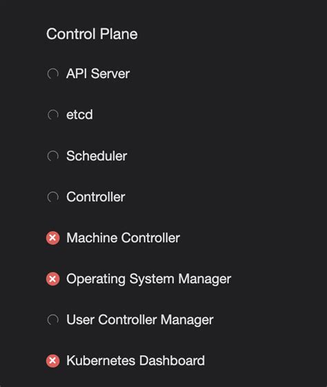 Show Actual Statusprovisioning For Control Plane Components When A