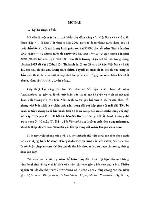 Nghiên Cứu Khả Năng đối Kháng Của Nấm Trichoderma đối Với Chủng