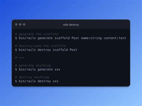 How To Undo Generate Scaffold Command In Rails