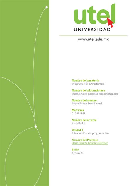 actividad 1 programación estructurada pdf programación de