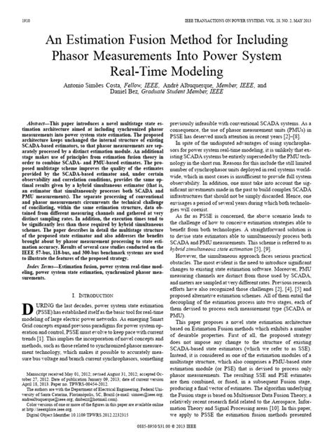 an estimation fusion method for including phasor measurements into