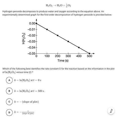 SOLVED H O â H O O Hydrogen peroxide decomposes to produce water and oxygen according to
