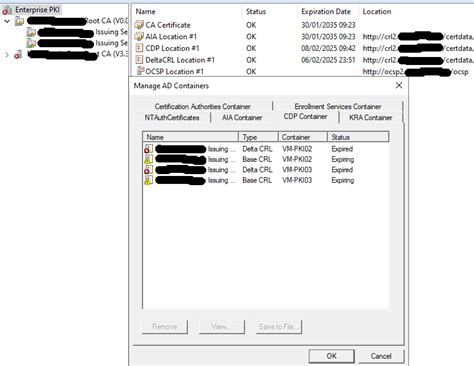 Windows 2022 Certificate Authority Crl Not Updating In Ad Microsoft Qanda