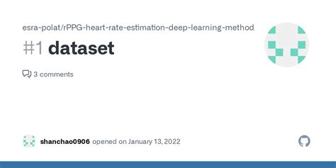 Dataset · Issue 1 · Esra Polat Rppg Heart Rate Estimation Deep Learning Method · Github