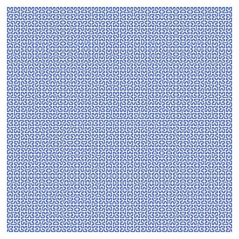 Flat Vector Computer Generated Hilbert Curve L System Fractal Stock