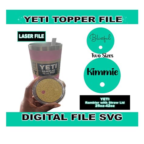 Yeti Rambler Lid W Straw Yeti Topper File Yeti Topper Svg Yeti File