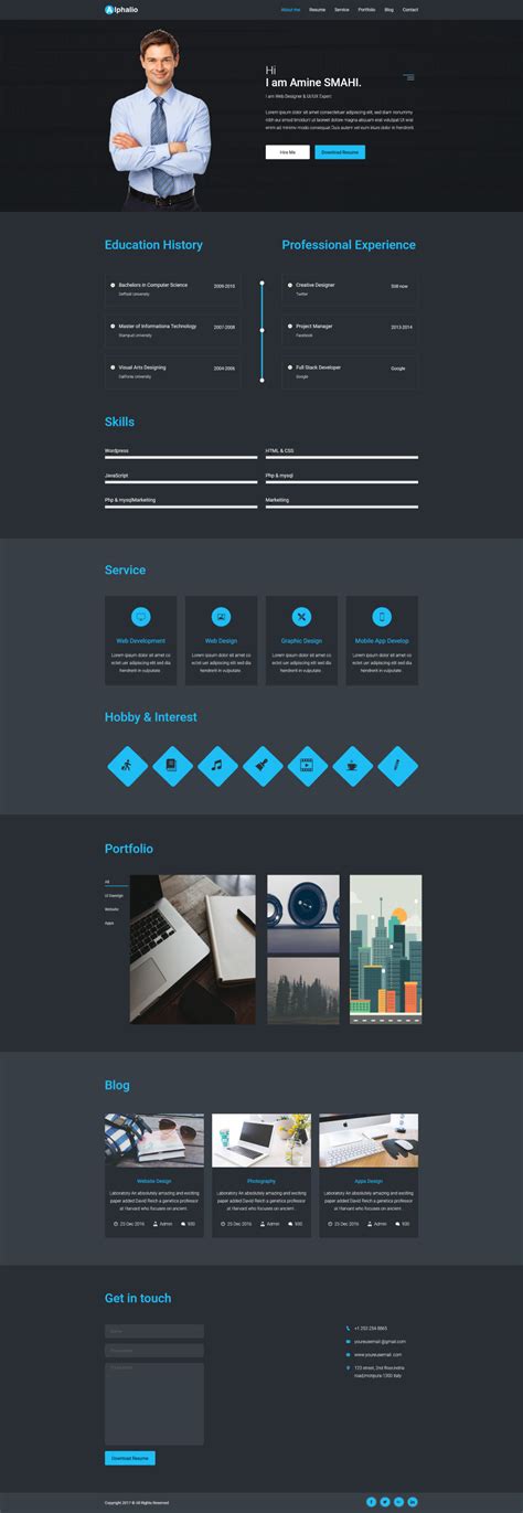 Github Amine Smahialphalio A Clean Html5 Resumecv Template